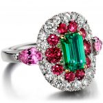 1.10 Carat Unoiled Emerald, Unheated Red Spinel and Pink Sapphire Ring ...